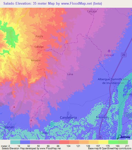Elevation of Salado,Colombia Elevation Map, Topography, Contour
