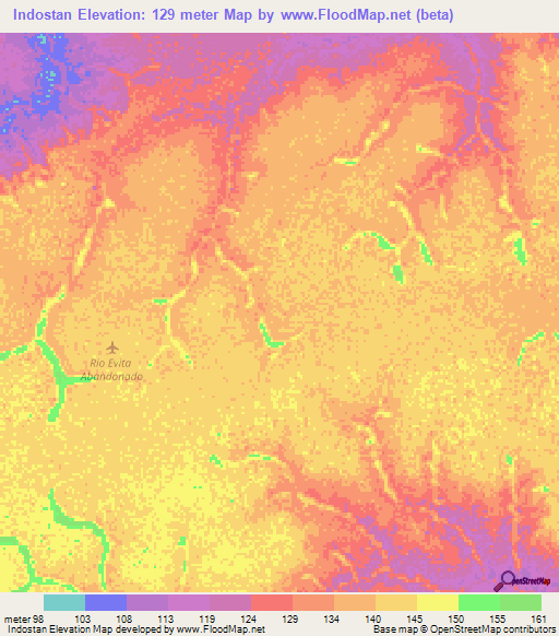 Elevation of Indostan,Colombia Elevation Map, Topography, Contour