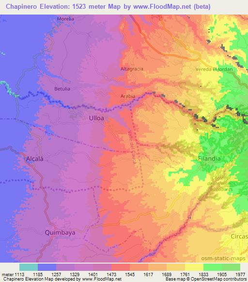 Elevation of Chapinero,Colombia Elevation Map, Topography, Contour