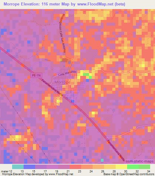 Elevation of Morrope,Peru Elevation Map, Topography, Contour