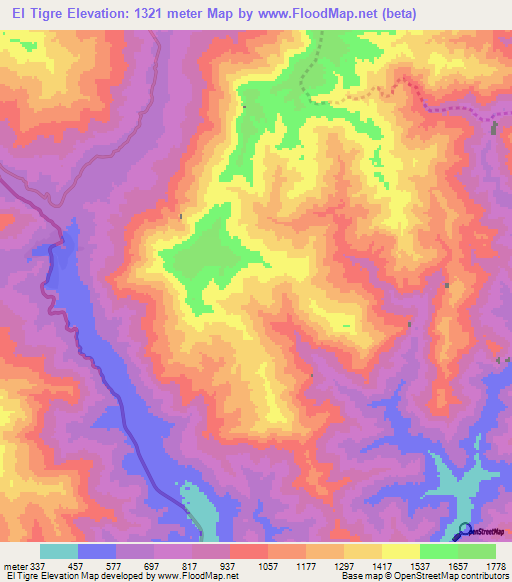 Elevation of El Tigre,Venezuela Elevation Map, Topography, Contour