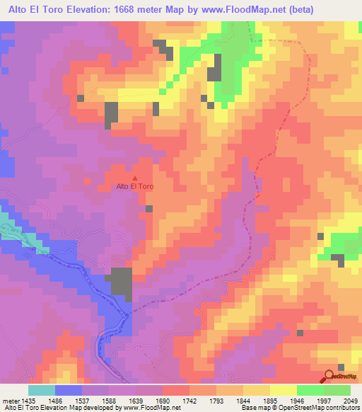 Elevation of Alto El Toro,Colombia Elevation Map, Topography, Contour