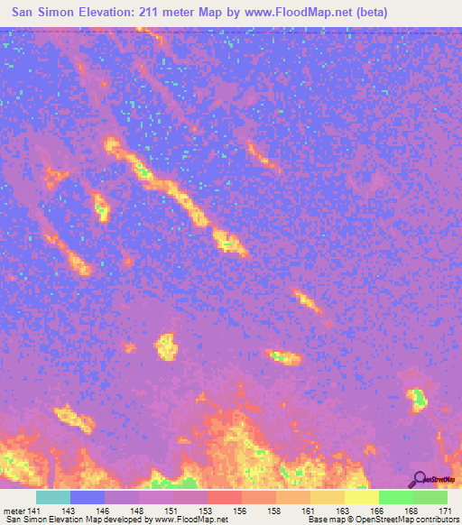 Elevation of San Simon,Bolivia Elevation Map, Topography, Contour