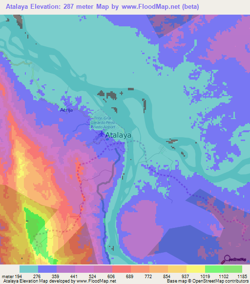 Elevation of Atalaya,Peru Elevation Map, Topography, Contour