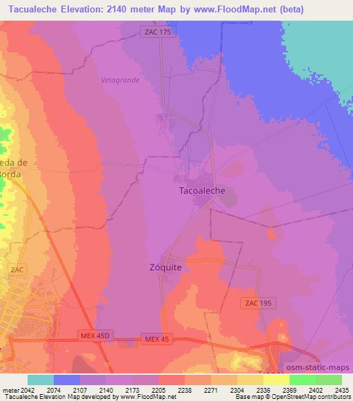 Elevation of Tacualeche,Mexico Elevation Map, Topography, Contour