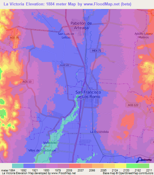 Elevation of La Victoria,Mexico Elevation Map, Topography, Contour