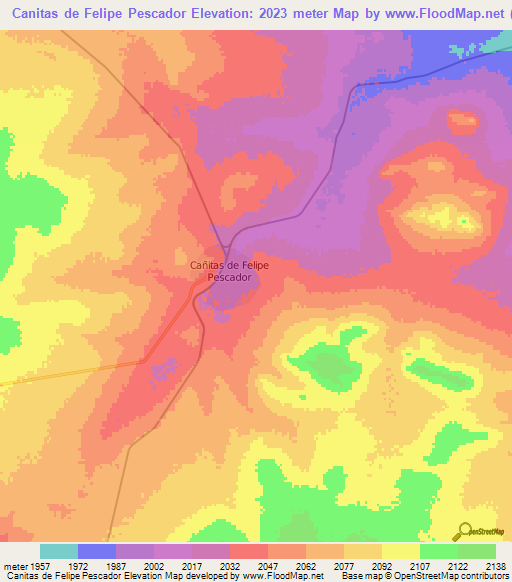 Elevation of Canitas de Felipe Pescador,Mexico Elevation Map ...