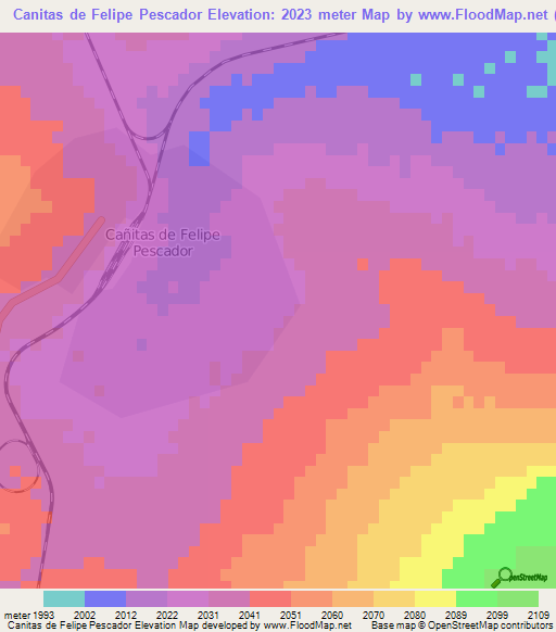 Elevation of Canitas de Felipe Pescador,Mexico Elevation Map ...