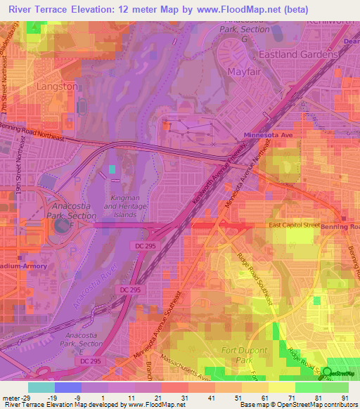 Elevation of River Terrace,US Elevation Map, Topography, Contour