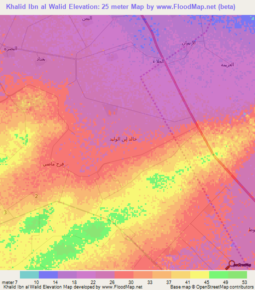 Elevation of Khalid Ibn al Walid,Egypt Elevation Map, Topography, Contour