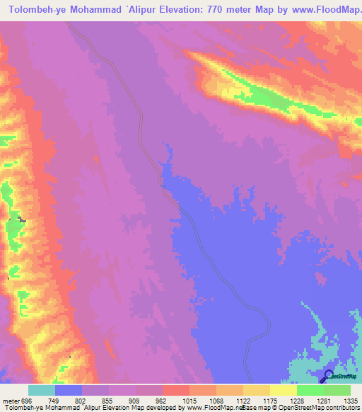Elevation of Tolombeh-ye Mohammad `Alipur,Iran Elevation Map ...