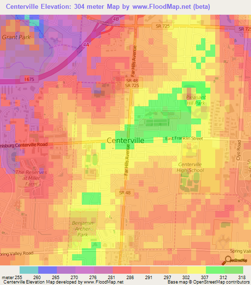 Elevation of Centerville,US Elevation Map, Topography, Contour