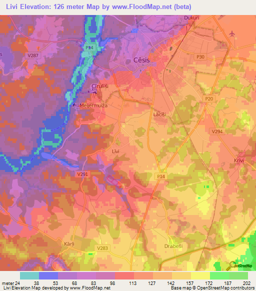 Elevation of Livi,Latvia Elevation Map, Topography, Contour