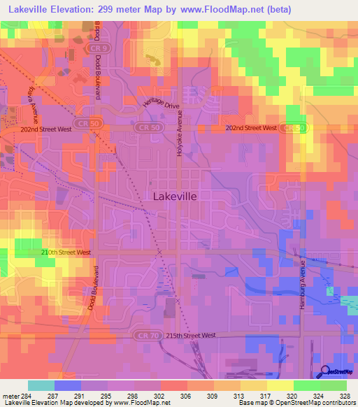 Elevation of Lakeville,US Elevation Map, Topography, Contour