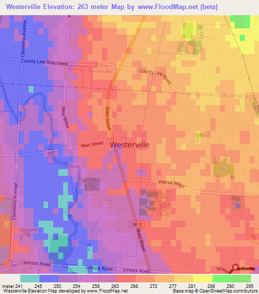 Elevation of Westerville,US Elevation Map, Topography, Contour