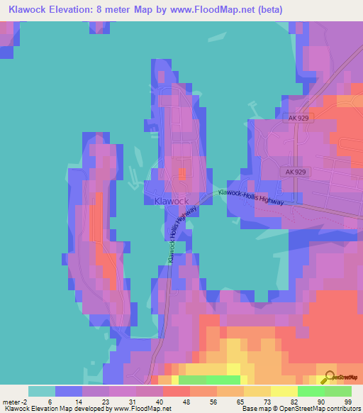 Elevation of Klawock,US Elevation Map, Topography, Contour