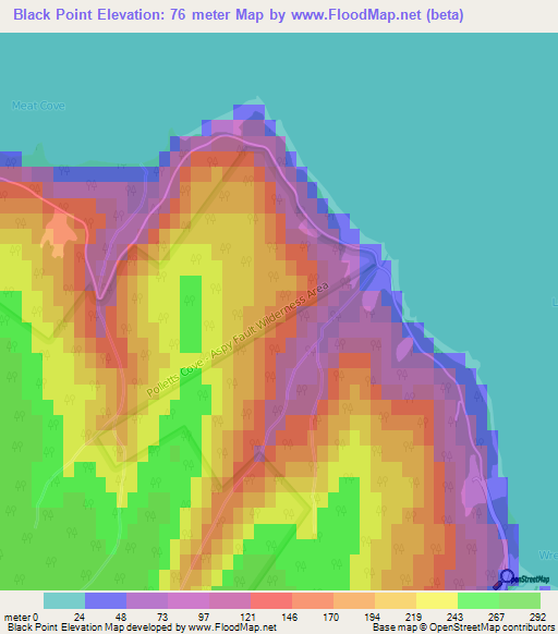 Elevation of Black Point,Canada Elevation Map, Topography, Contour