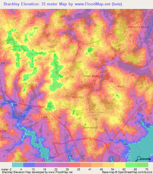 Elevation of Brackley,Canada Elevation Map, Topography, Contour