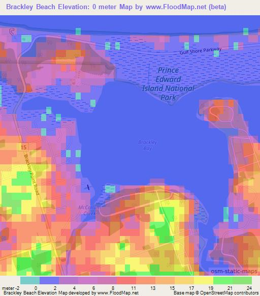 Elevation of Brackley Beach,Canada Elevation Map, Topography, Contour