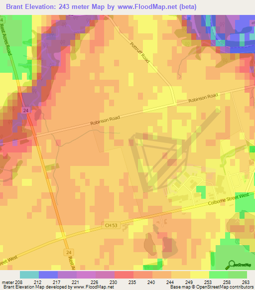 Elevation of Brant,Canada Elevation Map, Topography, Contour