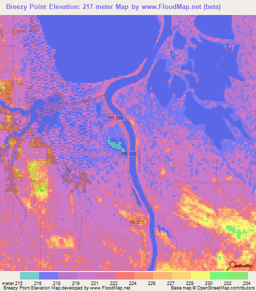 Elevation of Breezy Point,Canada Elevation Map, Topography, Contour
