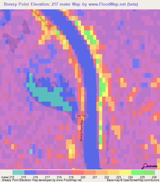 Elevation of Breezy Point,Canada Elevation Map, Topography, Contour