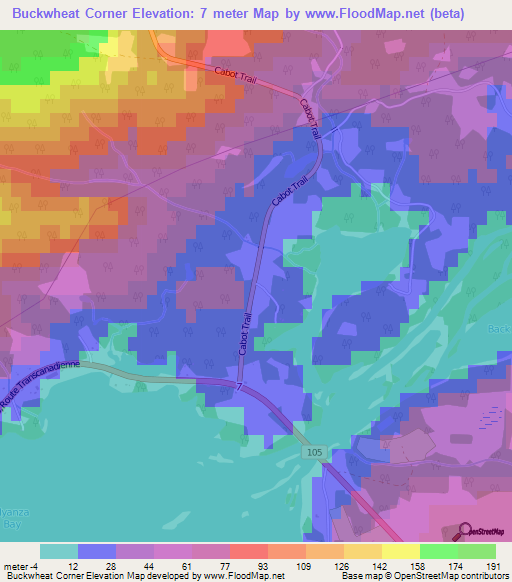 Elevation of Buckwheat Corner,Canada Elevation Map, Topography, Contour