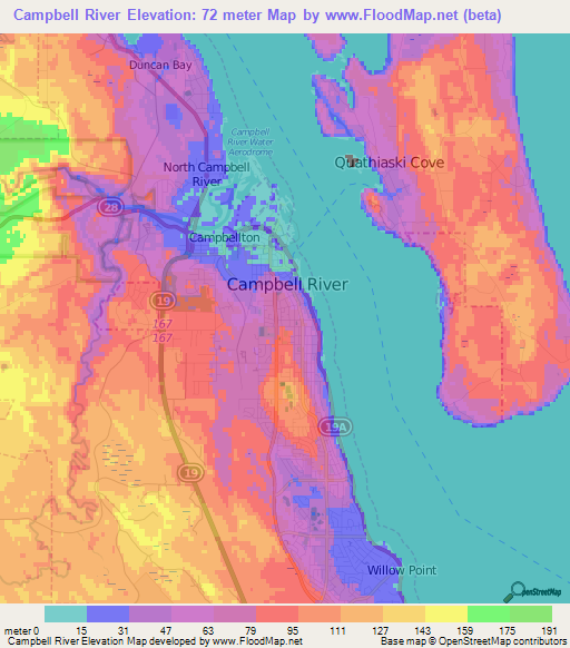 Elevation of Campbell River,Canada Elevation Map, Topography, Contour