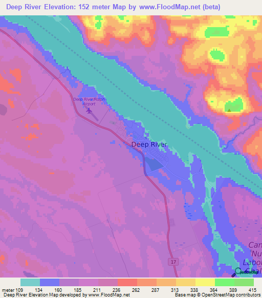 Elevation of Deep River,Canada Elevation Map, Topography, Contour
