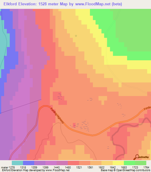 Elevation of Elkford,Canada Elevation Map, Topography, Contour