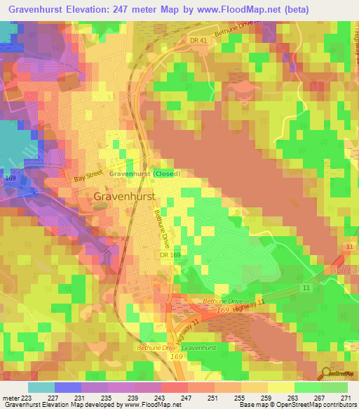 Elevation of Gravenhurst,Canada Elevation Map, Topography, Contour