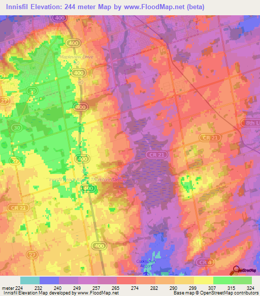 Elevation of Innisfil,Canada Elevation Map, Topography, Contour