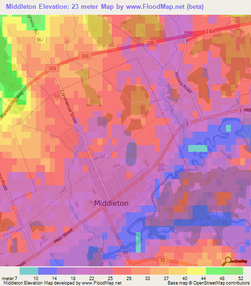 Elevation of Middleton,Canada Elevation Map, Topography, Contour