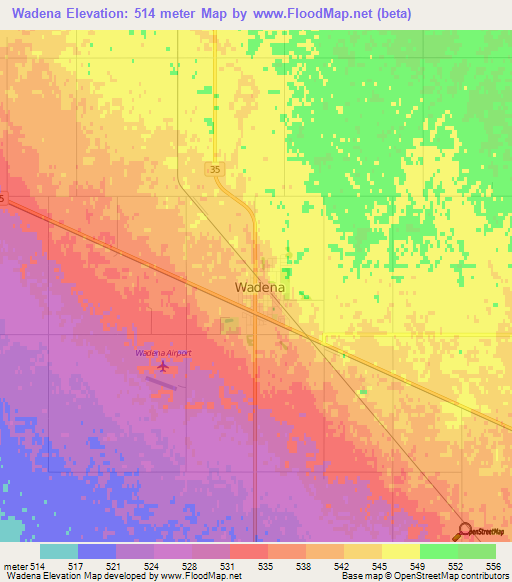 Elevation of Wadena,Canada Elevation Map, Topography, Contour