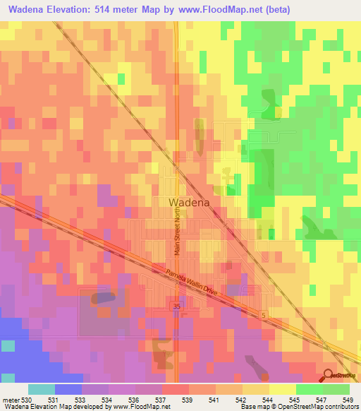 Elevation of Wadena,Canada Elevation Map, Topography, Contour