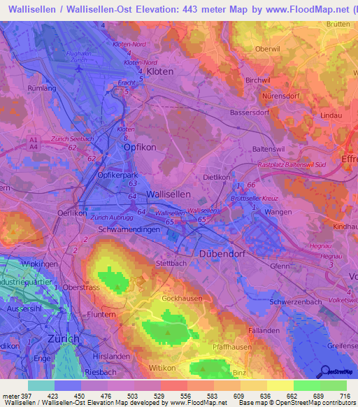 Elevation of Wallisellen / Wallisellen-Ost,Switzerland Elevation Map ...