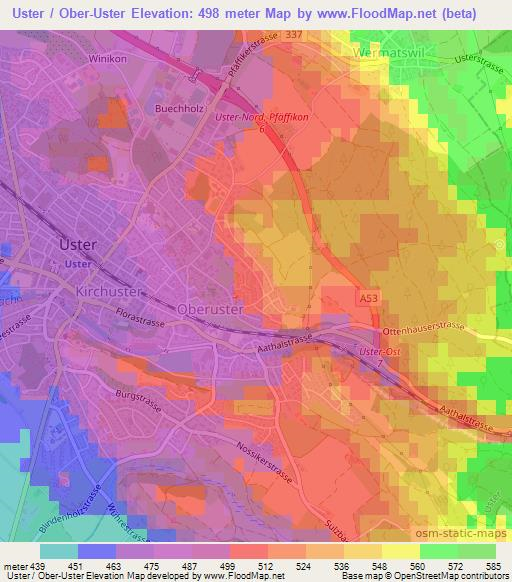 Elevation of Uster / Ober-Uster,Switzerland Elevation Map, Topography ...