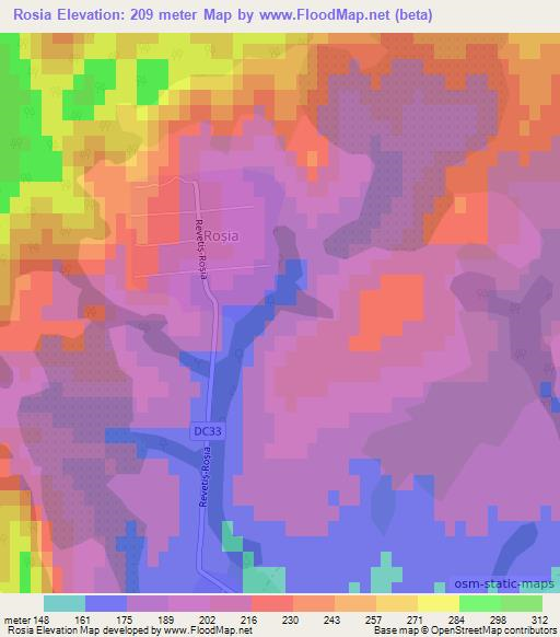 Elevation of Rosia,Romania Elevation Map, Topography, Contour