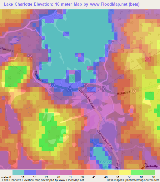 Elevation of Lake Charlotte,Canada Elevation Map, Topography, Contour