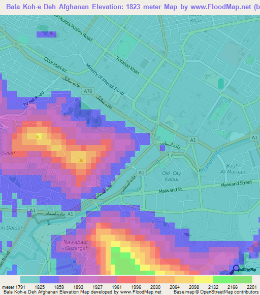 Elevation of Bala Koh-e Deh Afghanan,Afghanistan Elevation Map ...