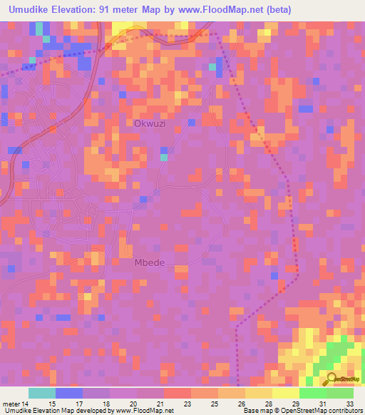 Elevation of Umudike,Nigeria Elevation Map, Topography, Contour