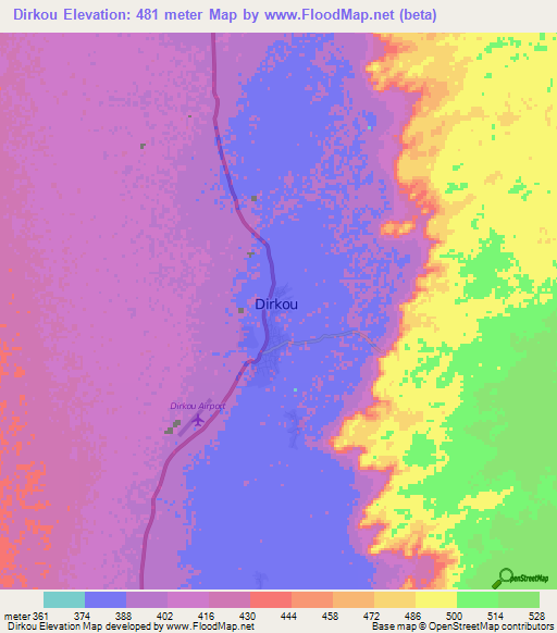 Elevation of Dirkou,Niger Elevation Map, Topography, Contour