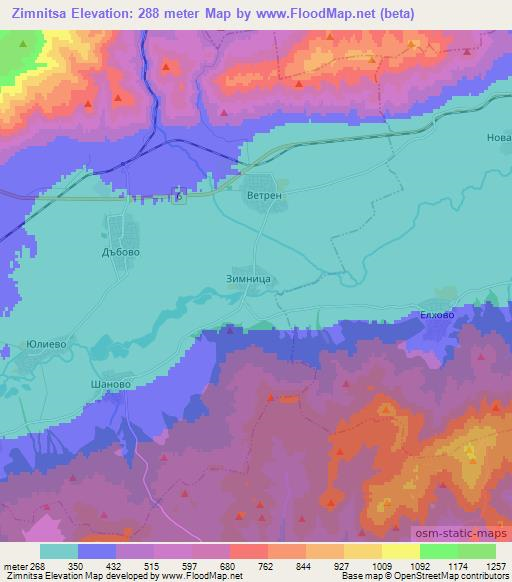Elevation of Zimnitsa,Bulgaria Elevation Map, Topography, Contour