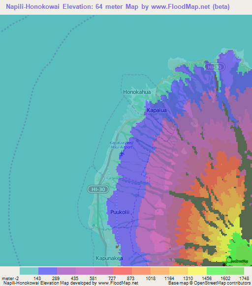 Elevation of Napili-Honokowai,US Elevation Map, Topography, Contour