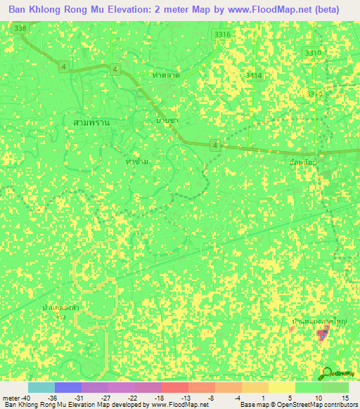 Elevation of Ban Khlong Rong Mu,Thailand Elevation Map, Topography, Contour