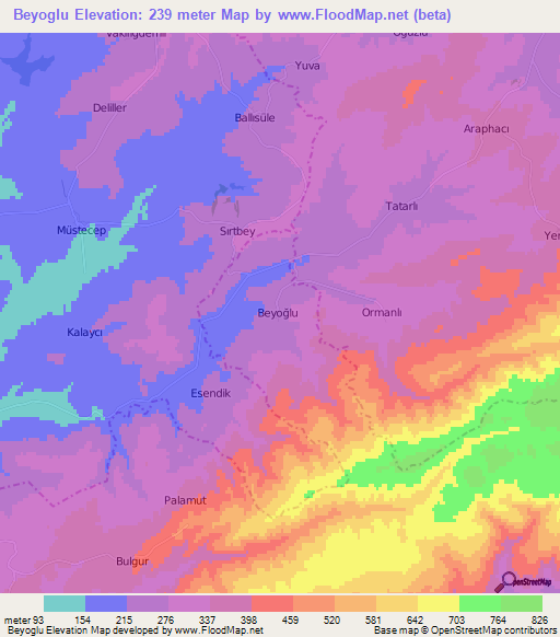 Elevation of Beyoglu,Turkey Elevation Map, Topography, Contour