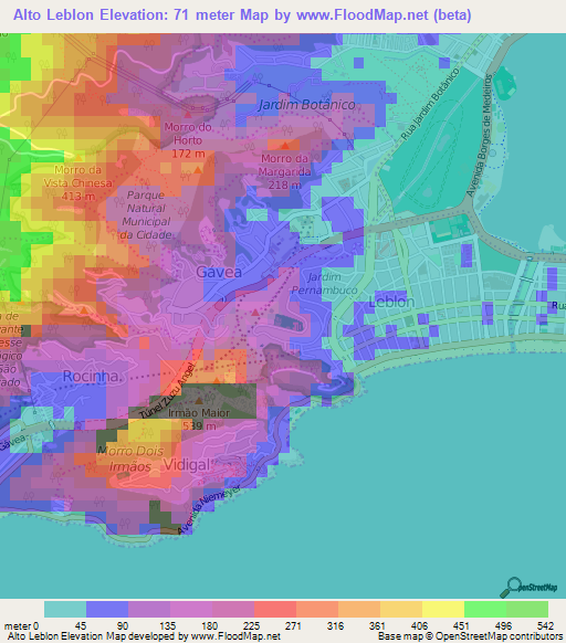 Elevation of Alto Leblon,Brazil Elevation Map, Topography, Contour