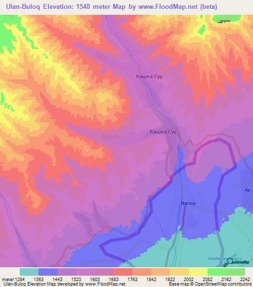Elevation of Ulan-Buloq,Kyrgyzstan Elevation Map, Topography, Contour