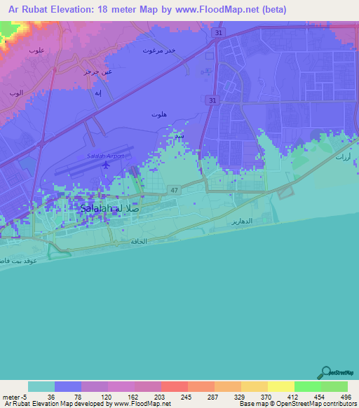 Elevation of Ar Rubat,Oman Elevation Map, Topography, Contour