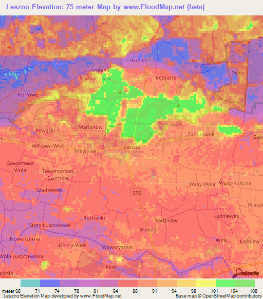 Elevation of Leszno,Poland Elevation Map, Topography, Contour